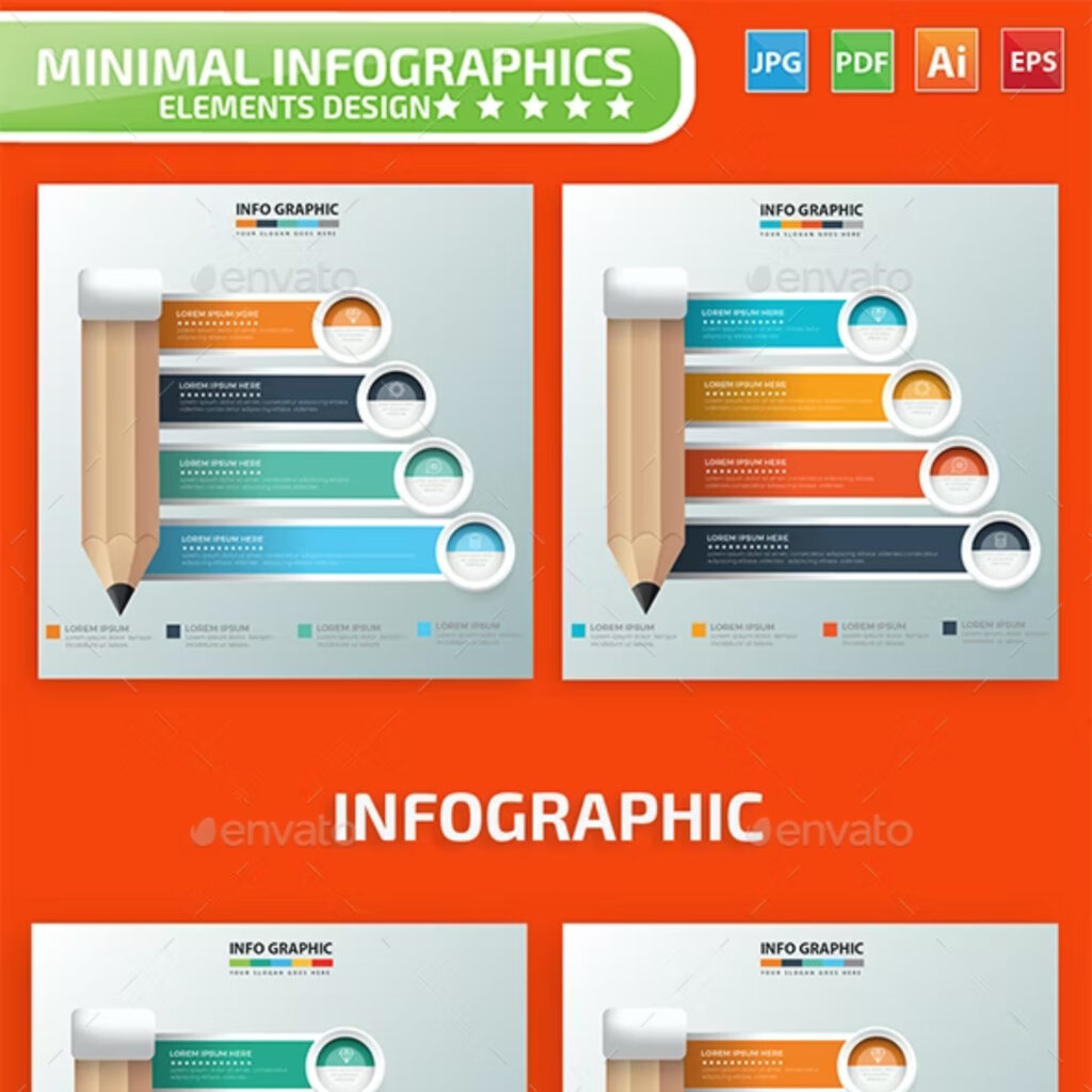 Pencil Infographic Design – MasterBundles