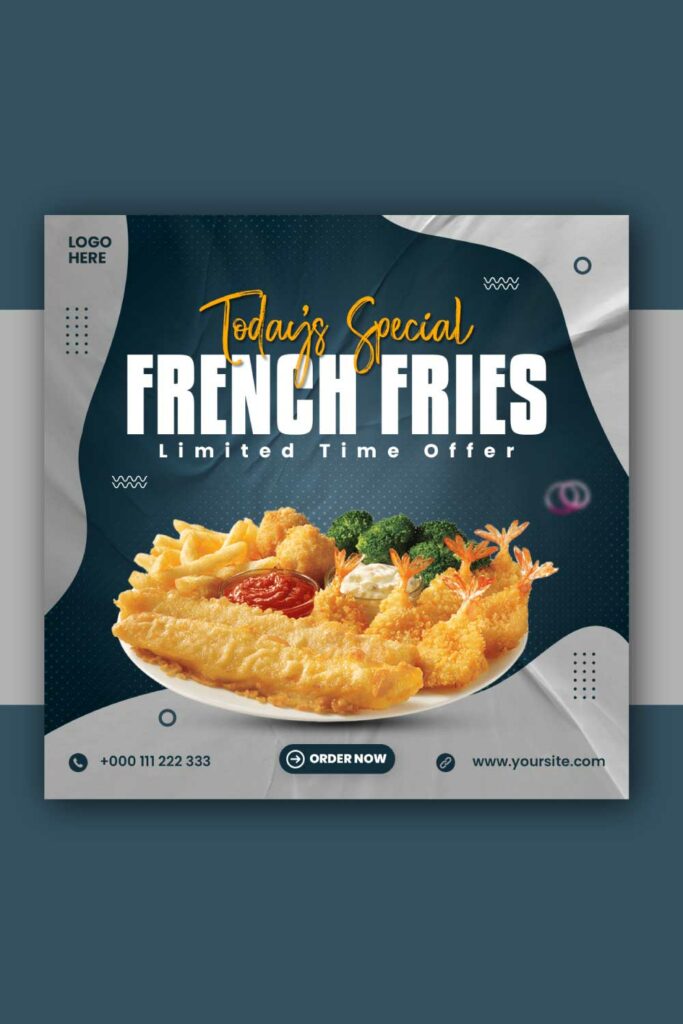 Today\'s Special French Fries Social Media Instagram post Template ...