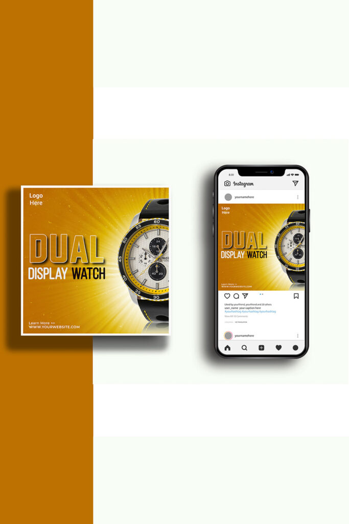 Dual Display Watch Social Media Post | MasterBundles