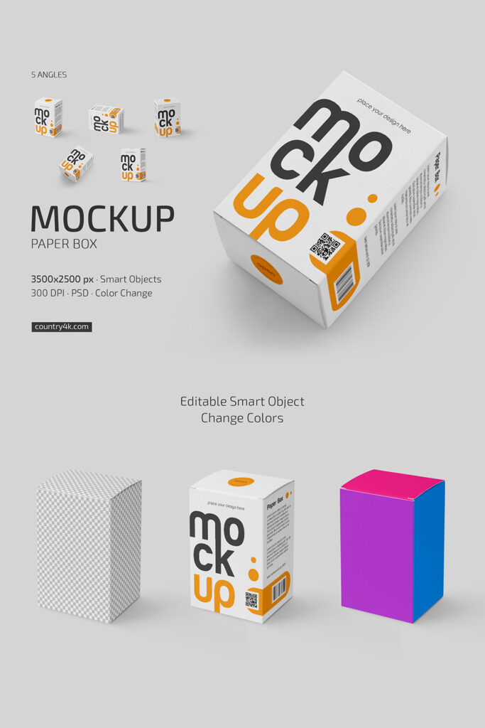 Paper Box Mockup Set - MasterBundles
