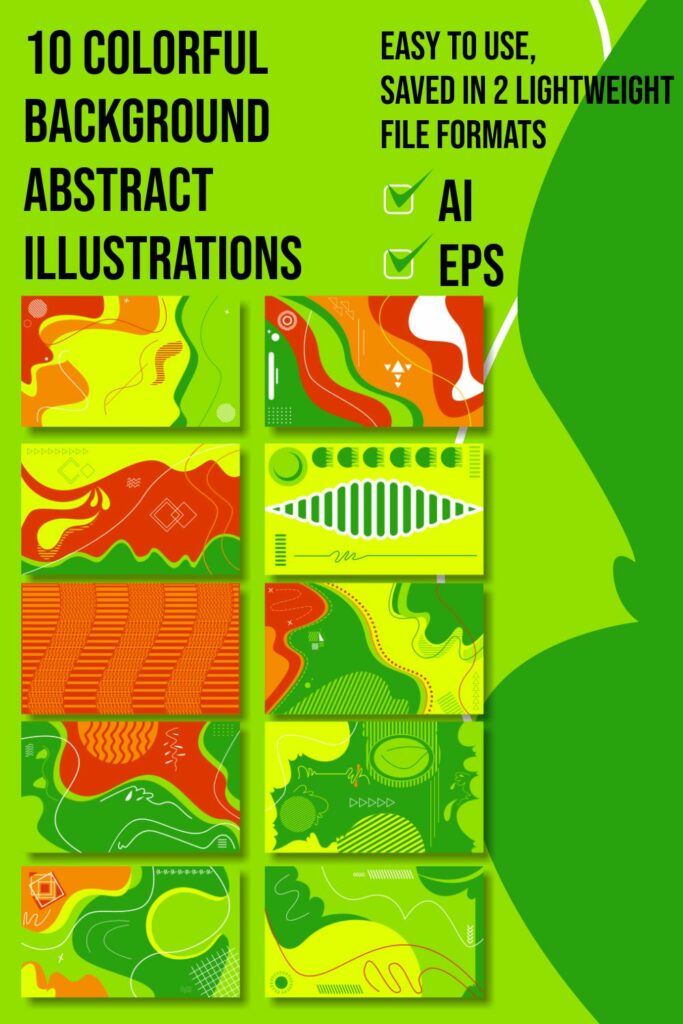 10 colorful background abstract illustrations. Only 5 $ - MasterBundles
