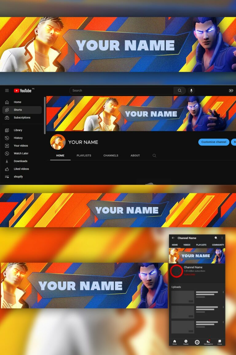 Youtube Banner Template (Youtube Channel Art) - MasterBundles