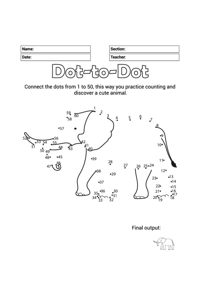 Elephant Connecting Dot - MasterBundles