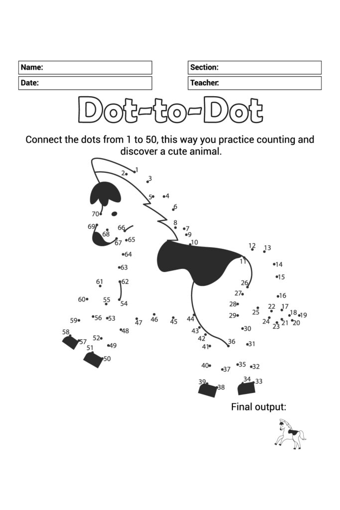 Horse Dot To Dot - MasterBundles