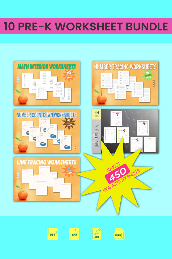 10 Pre-Kindergarten Worksheet Bundle | MasterBundles