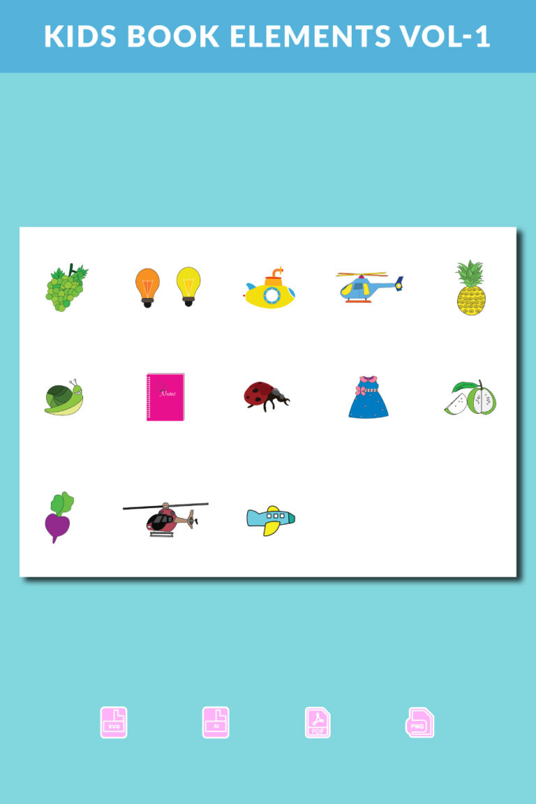 Kids Book Elements Design - MasterBundles