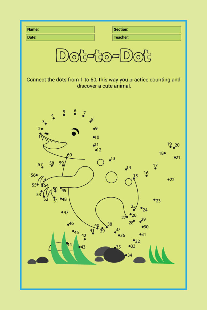 Trex Dinosaur Dot To Dot - MasterBundles