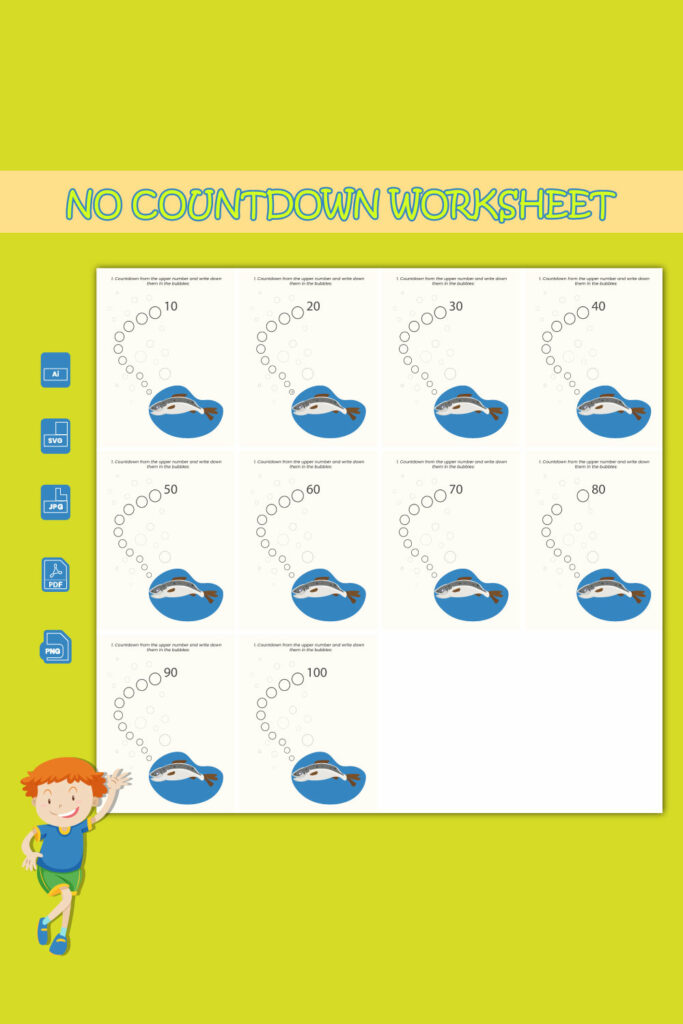Number Countdown Worksheets | MasterBundles