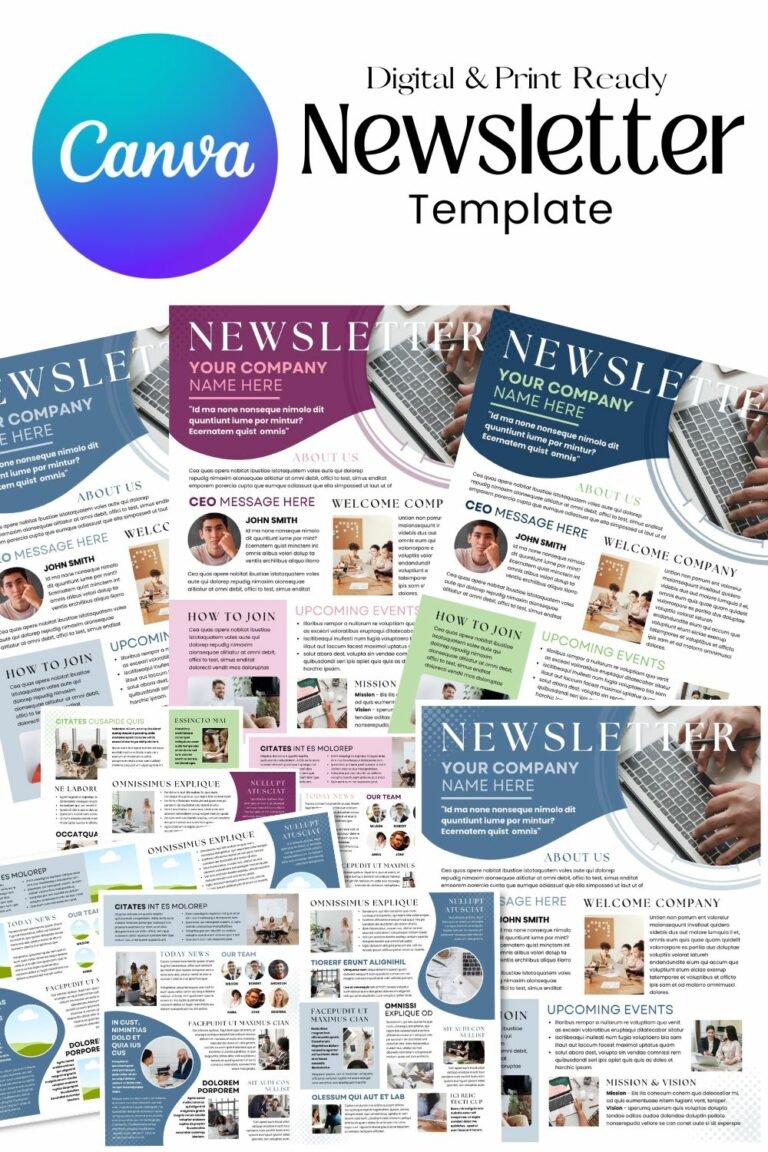 Download Canva Newsletter Template, Digital and Printable|MasterBundles