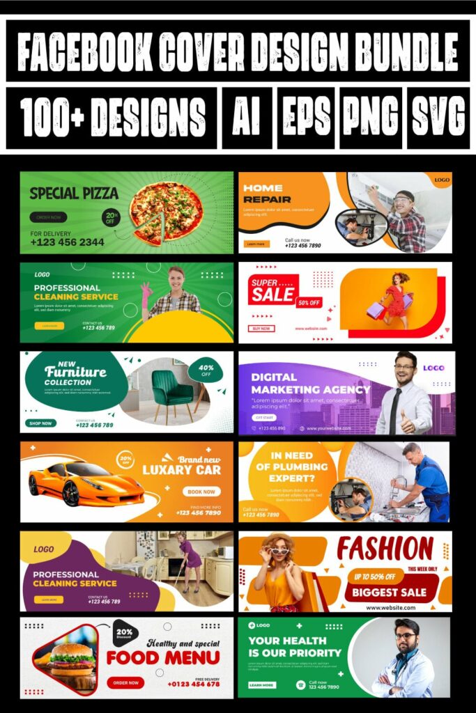 Facebook Cover Design Bundle | MasterBundles