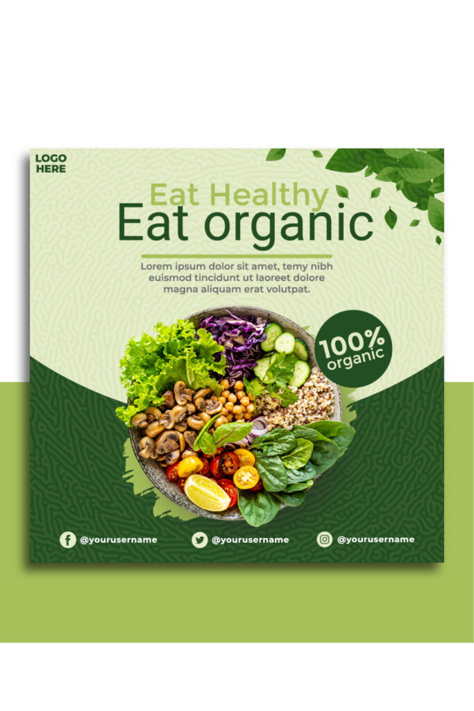 5 Organic Social Media PSD Template For Facebook & Instagram ...