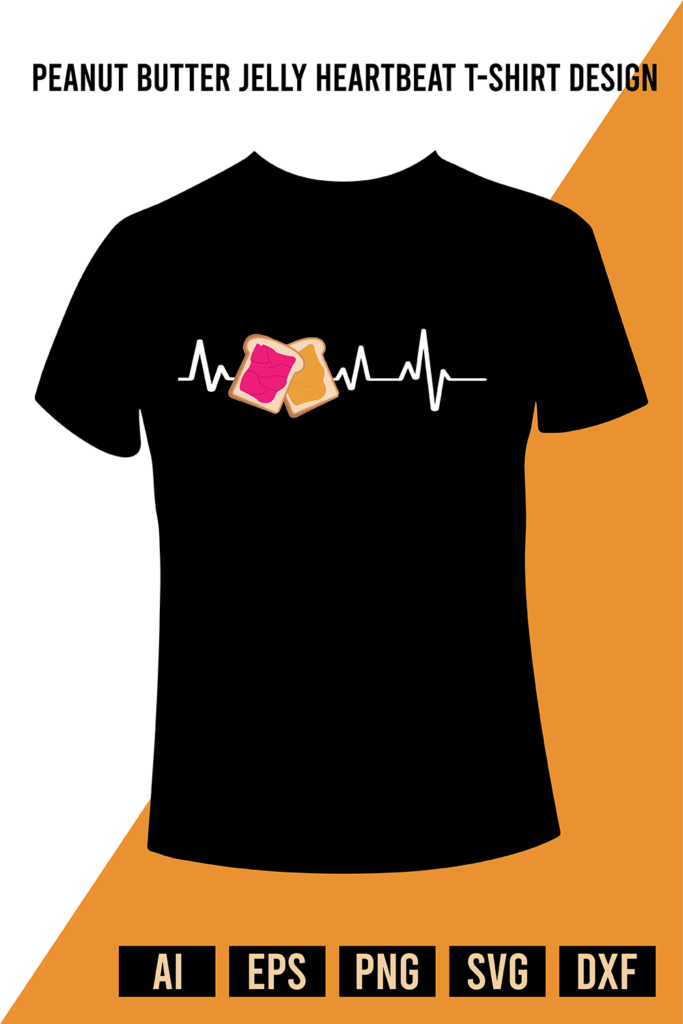 Peanut Butter Jelly Heartbeat T-Shirt Design | MasterBundles