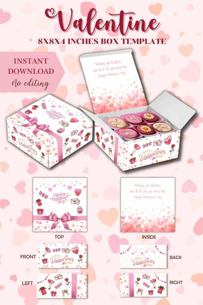 Valentine Treat Box Template - MasterBundles
