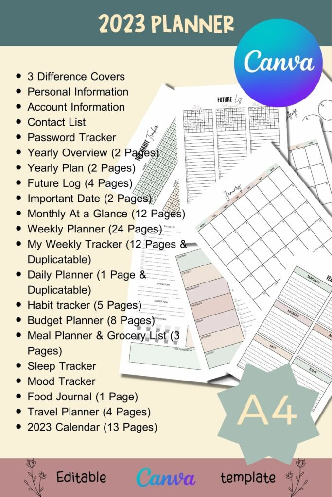 Planner 2023 Canva Templates - MasterBundles
