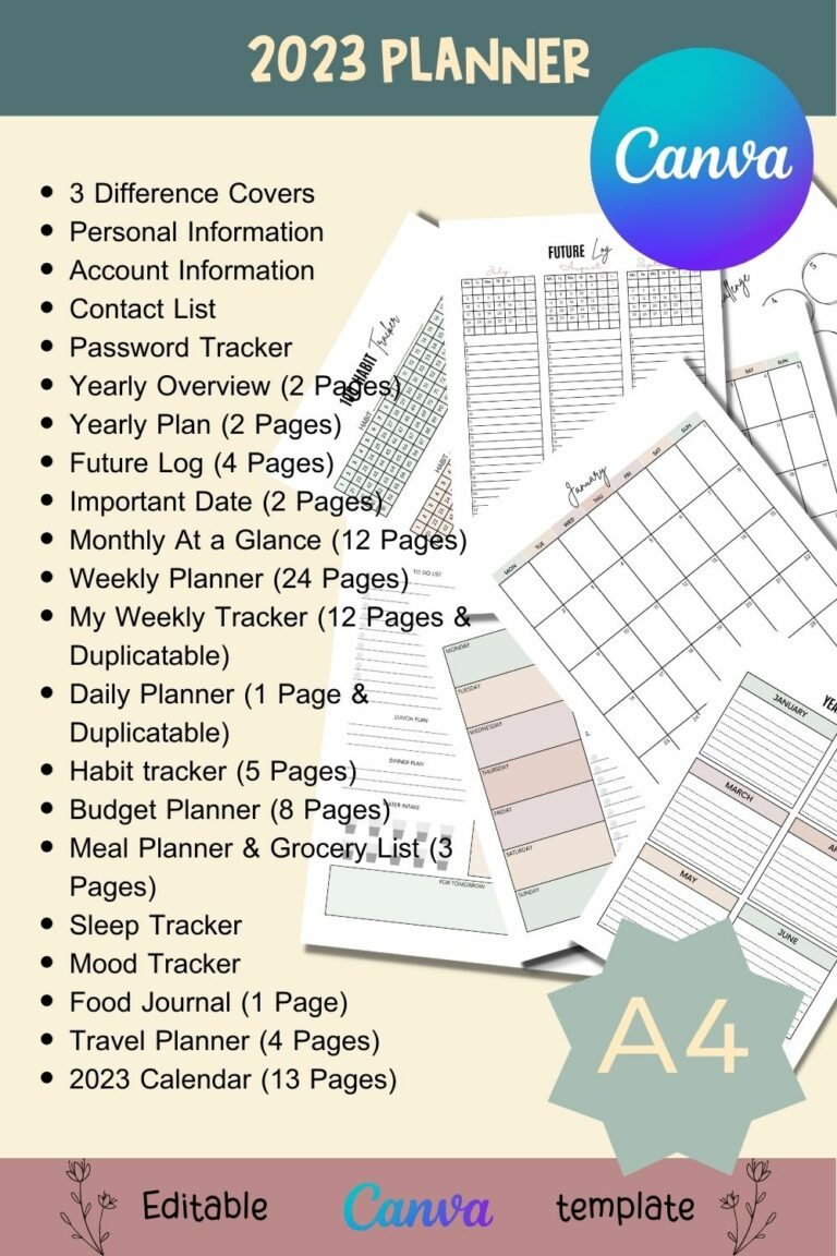 Planner 2023 Canva Templates - MasterBundles