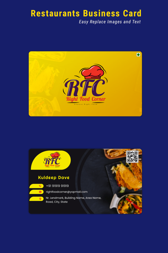 Restaurant Business Card With Bar-code - MasterBundles