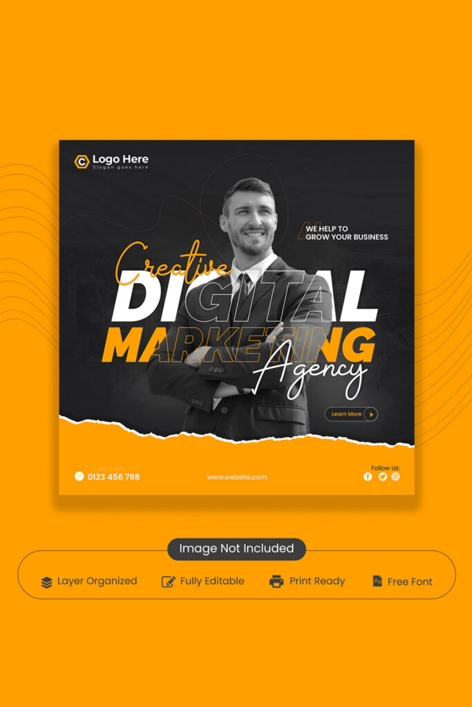 Creative digital marketing agency Post Design In Just 5$ - MasterBundles