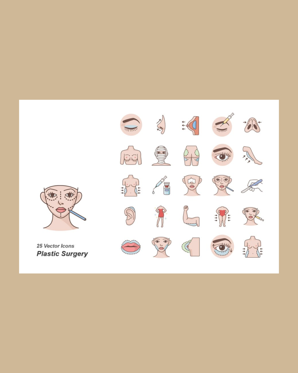 Plastic Surgery Color Vector Icons – MasterBundles