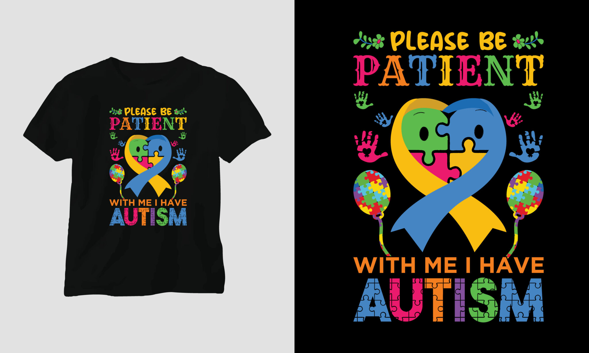 Set of 20 Autism special t-shirt design template - MasterBundles