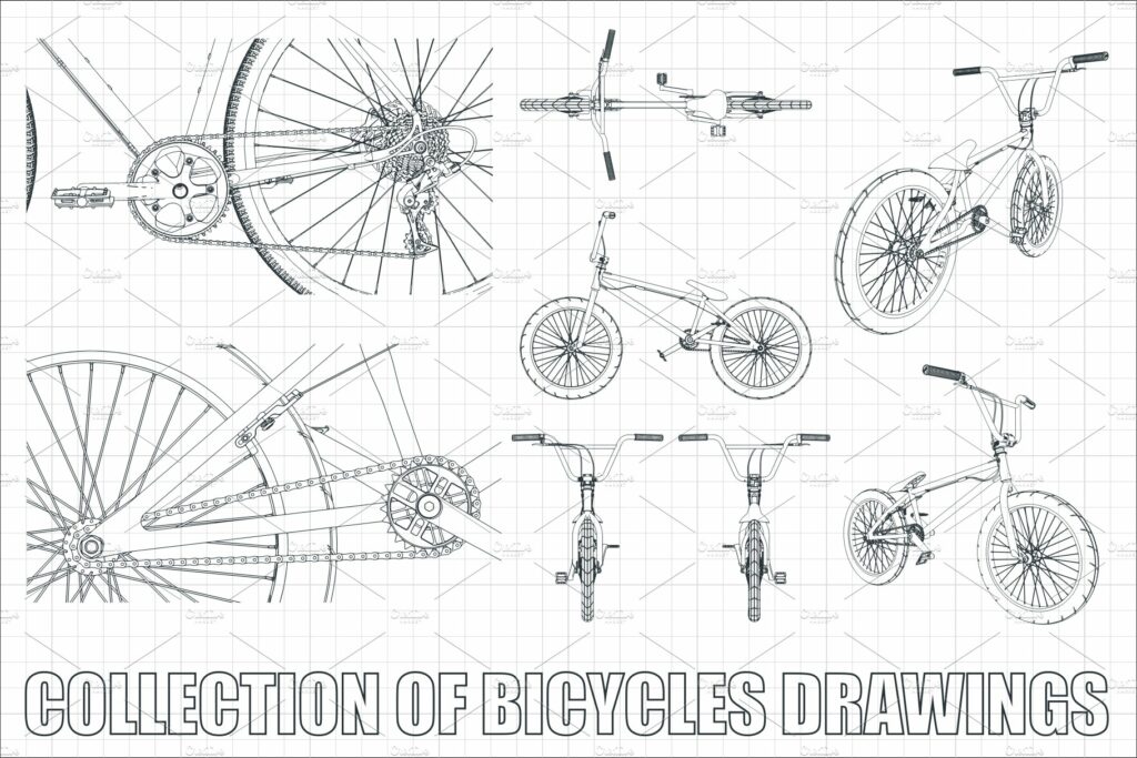 Bicycles Drawings Set – MasterBundles