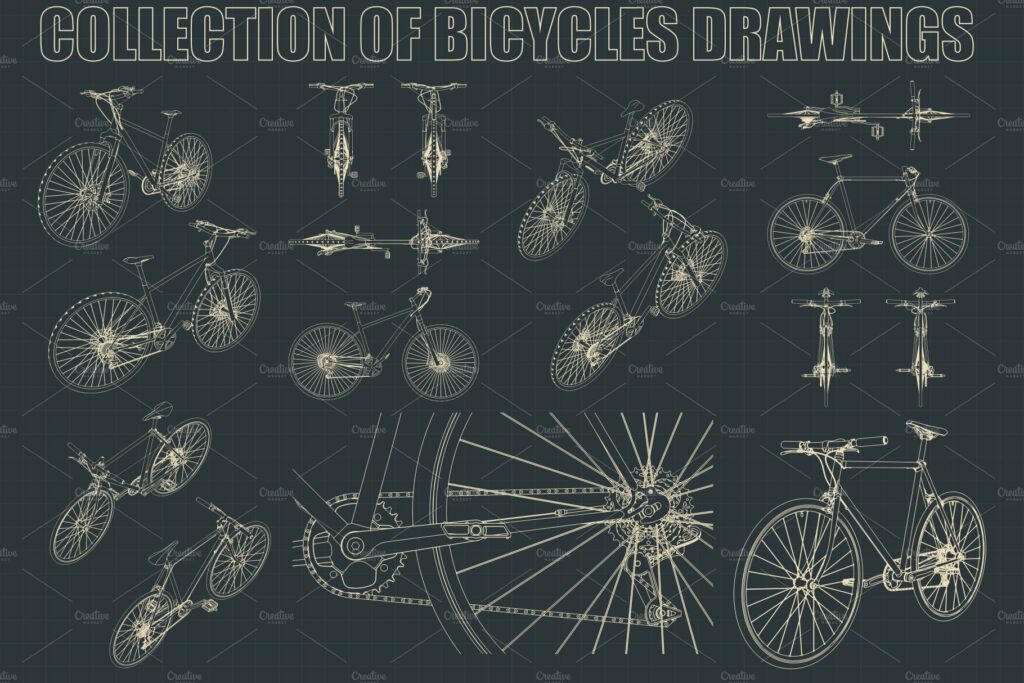 Bicycles Drawings Set – MasterBundles