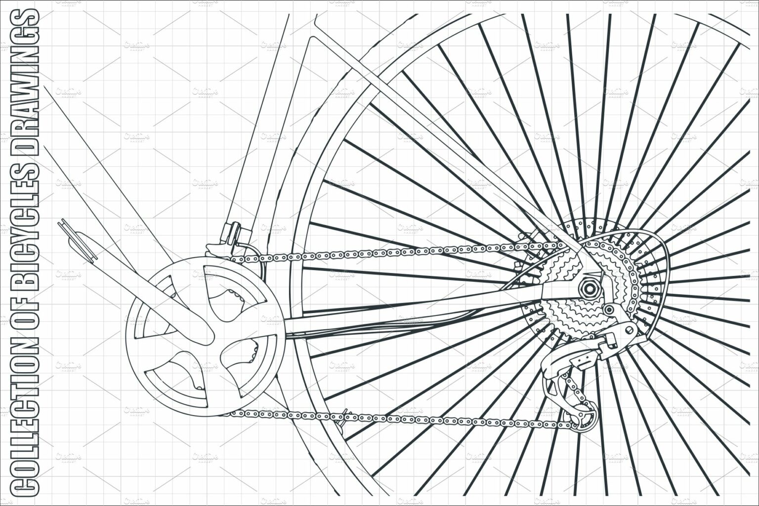 Bicycles Drawings Set – MasterBundles