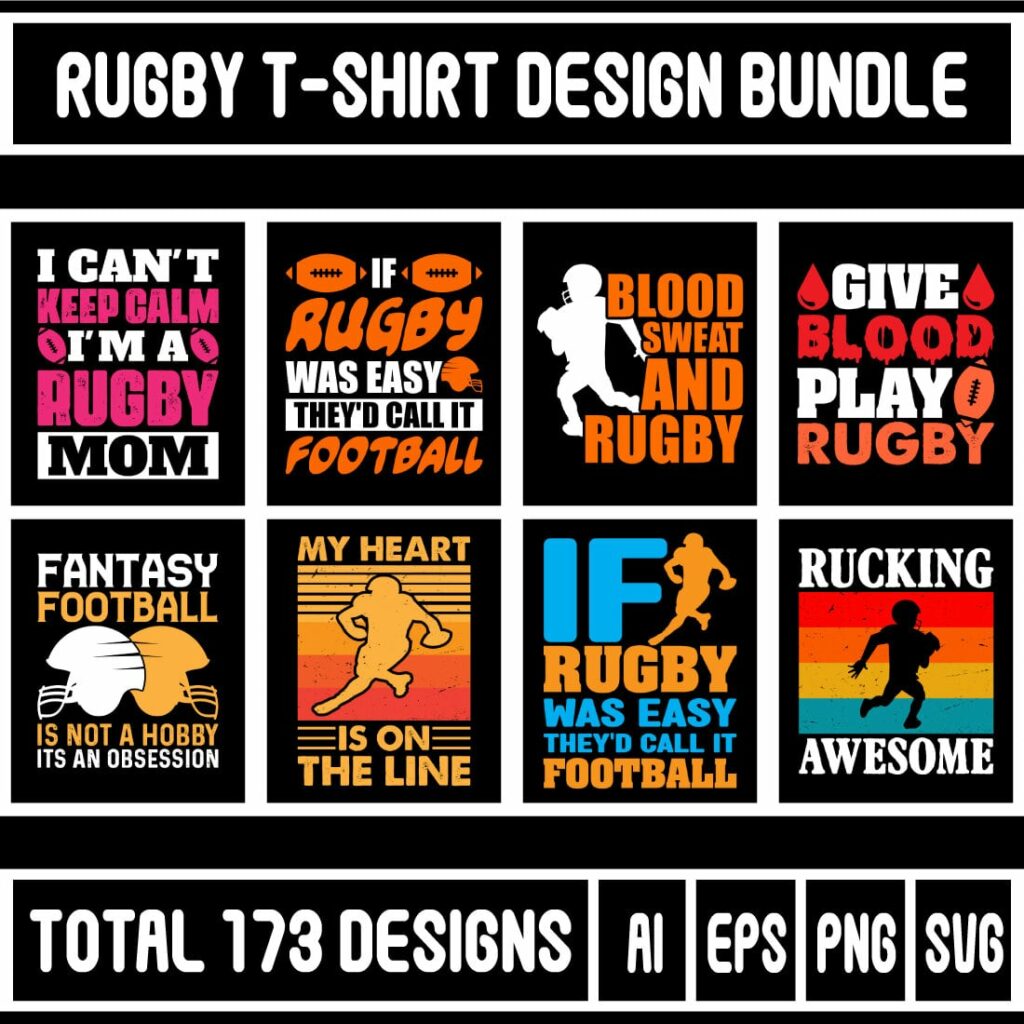 Rugby T-Shirt Design Bundle | MasterBundles
