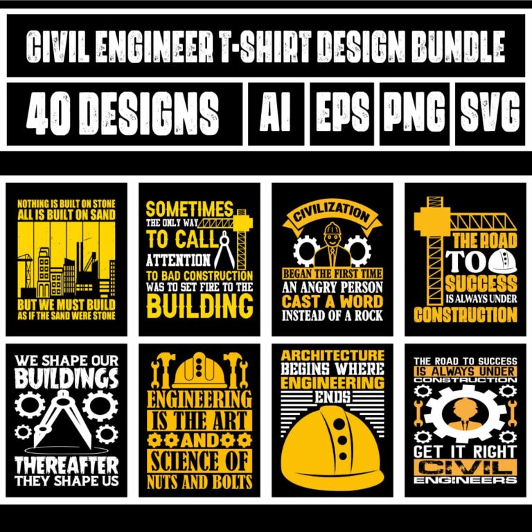 Civil Engineering T-Shirt Design Bundle | MasterBundles