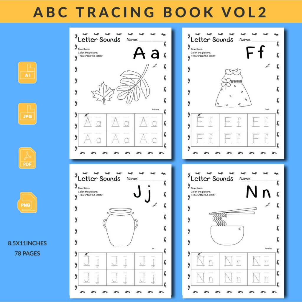 ABC Tracing Book Design - MasterBundles