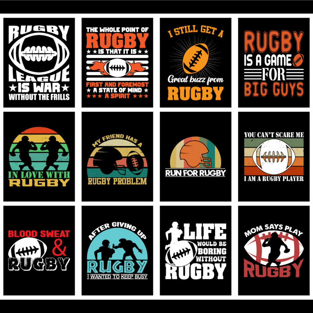 Rugby T-Shirt Design Bundle | MasterBundles