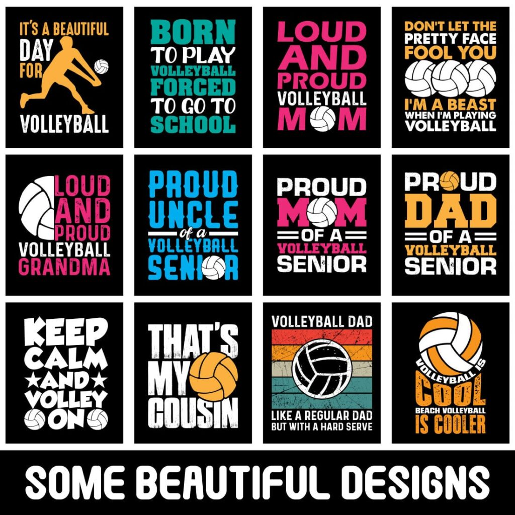 Volleyball T-shirt Design Bundle | MasterBundles