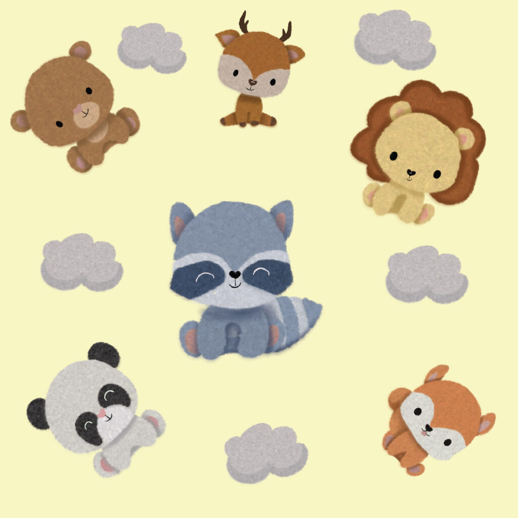 6 Cute Furry Animals Clipart - only $10 - MasterBundles