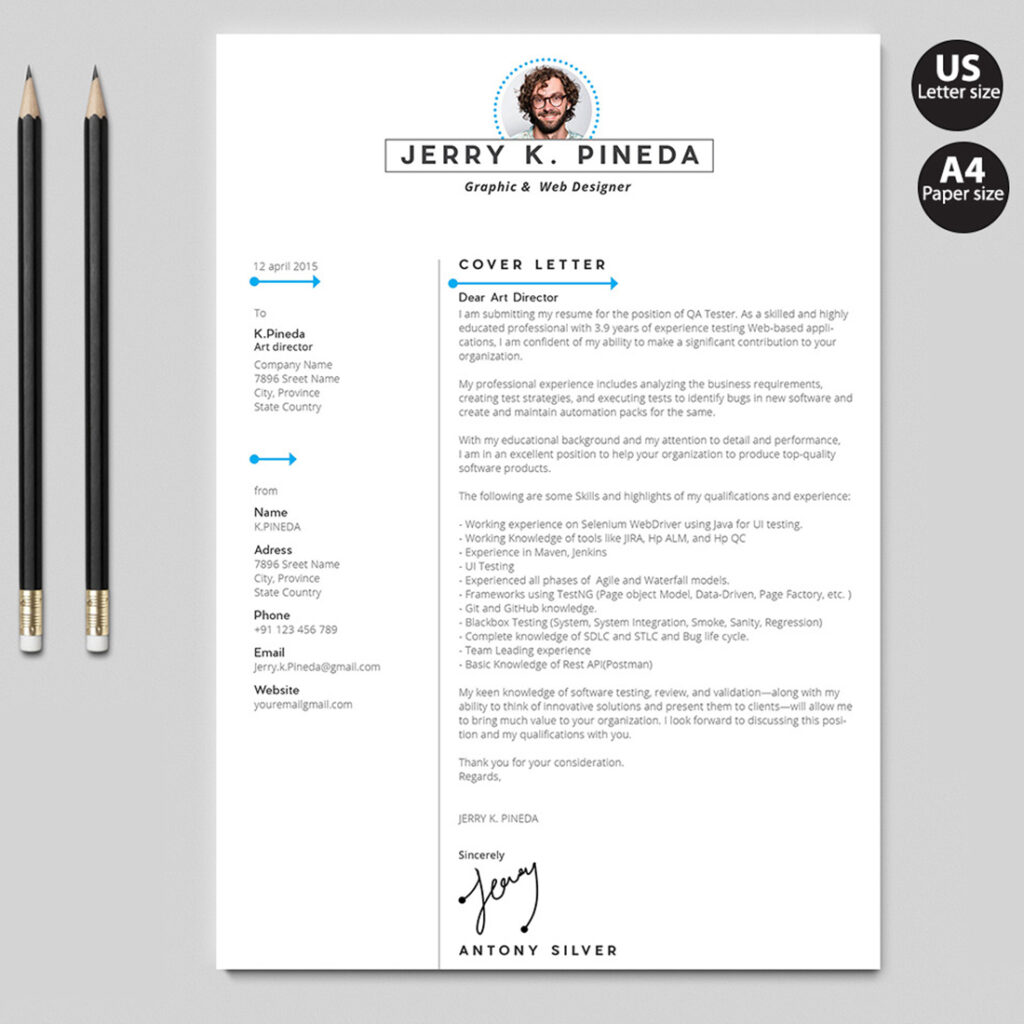 Designer/Developer/Photographer Clean Resume Template - MasterBundles