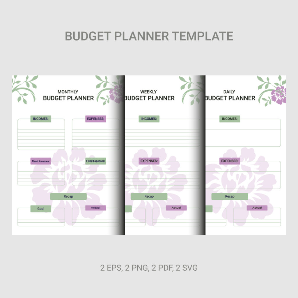 Monthly Weekly and Daily Budget Planner Templates - MasterBundles