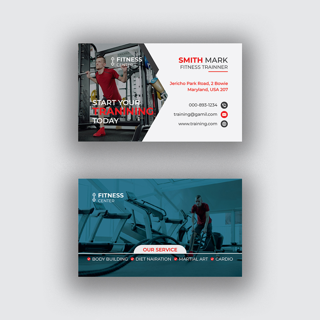 GYM Fitness Business Card Template | MasterBundles