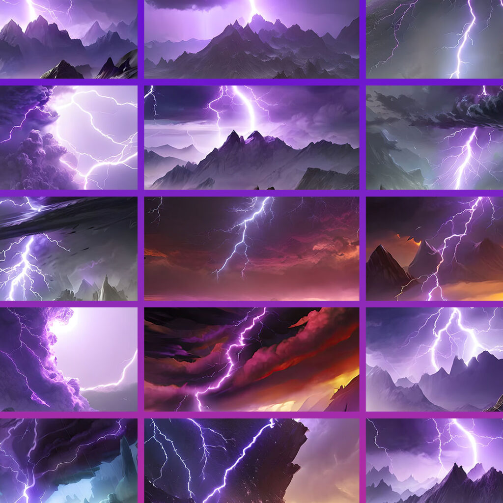 Purple Thunder, Nature Concept Art Backgrounds | MasterBundles