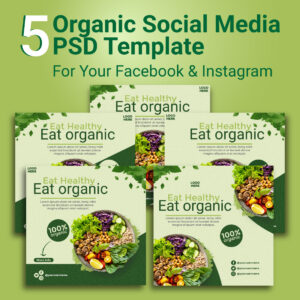 5 Organic Social Media PSD Template For Facebook & Instagram ...