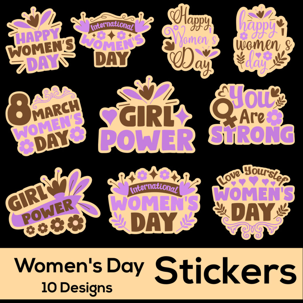 Women's Day Stickers Bundle - MasterBundles