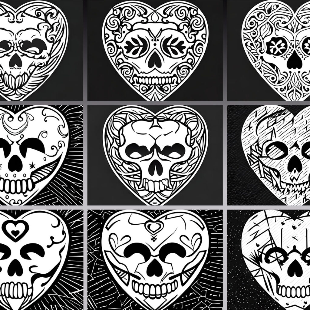 Skull Heart Design/Logos | MasterBundles