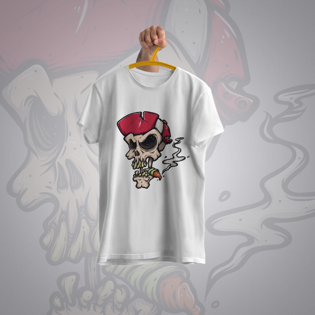 Skull Head T-Shirt Design - MasterBundles