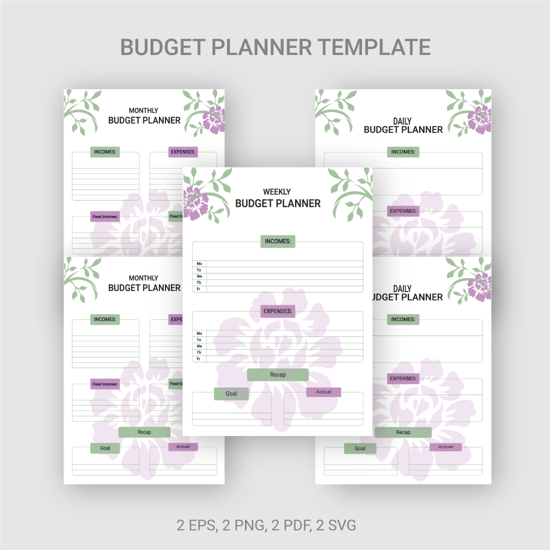 Monthly Weekly and Daily Budget Planner Templates - MasterBundles