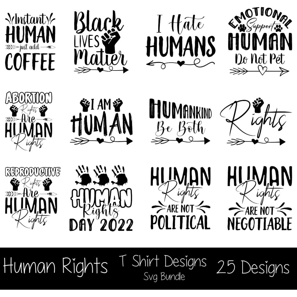 Human Rights T shirt Designs SVG Bundle | MasterBundles