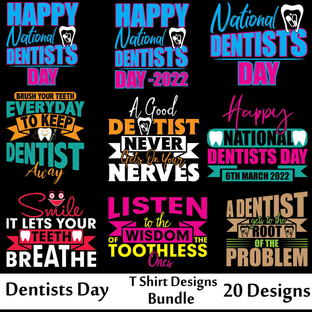 Dentists Day T Shirt Designs Bundle | MasterBundles