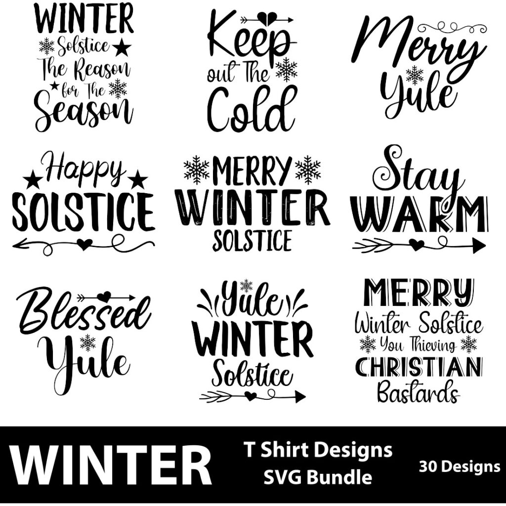 Winter T Shirt Designs SVG Bundle | MasterBundles