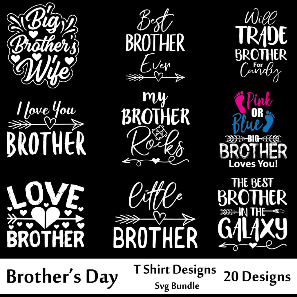 Brother’s Day T Shirt Designs SVG Bundle | MasterBundles