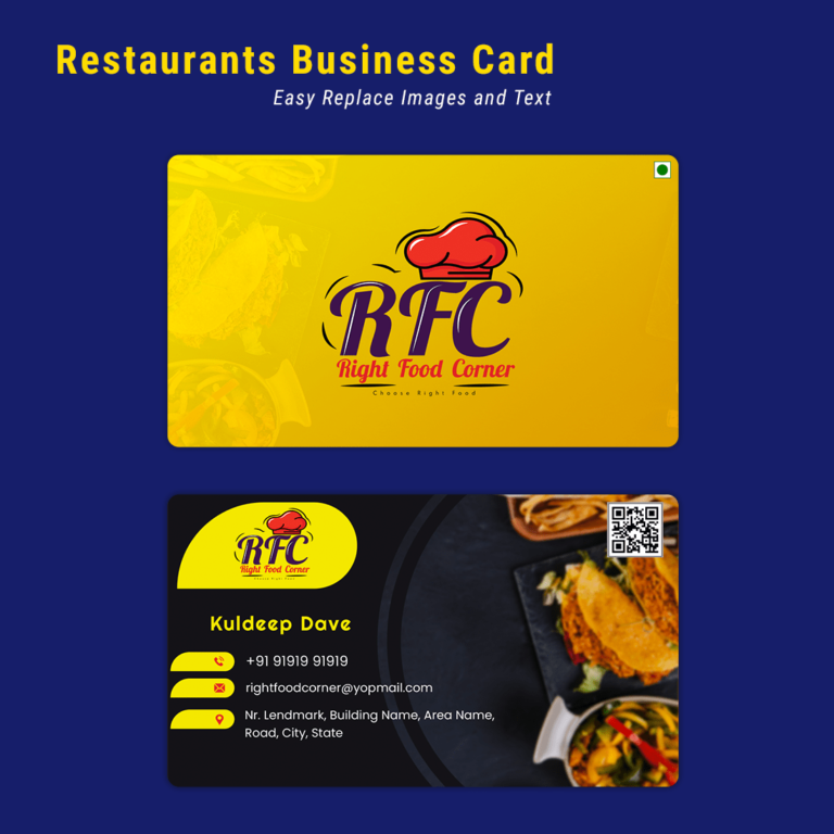 Restaurant Business Card With Bar-code - MasterBundles