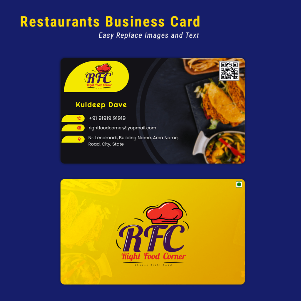 Restaurant Business Card With Bar-code - MasterBundles