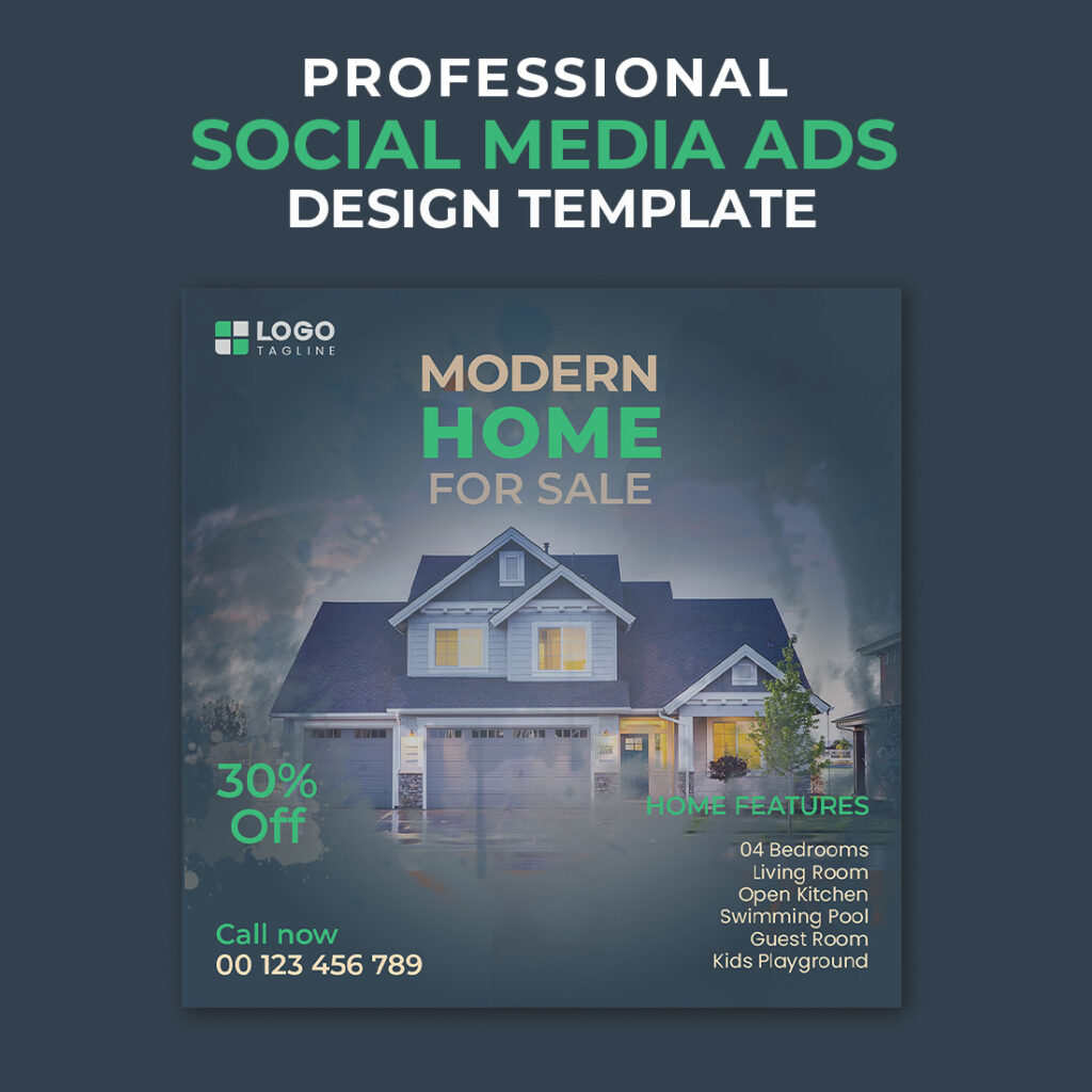 Professional & Creative Modern Home For Sale Social Media Ads Design ...