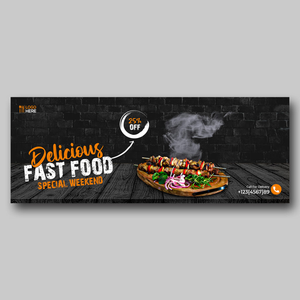 Food Facebook Cover Design - MasterBundles
