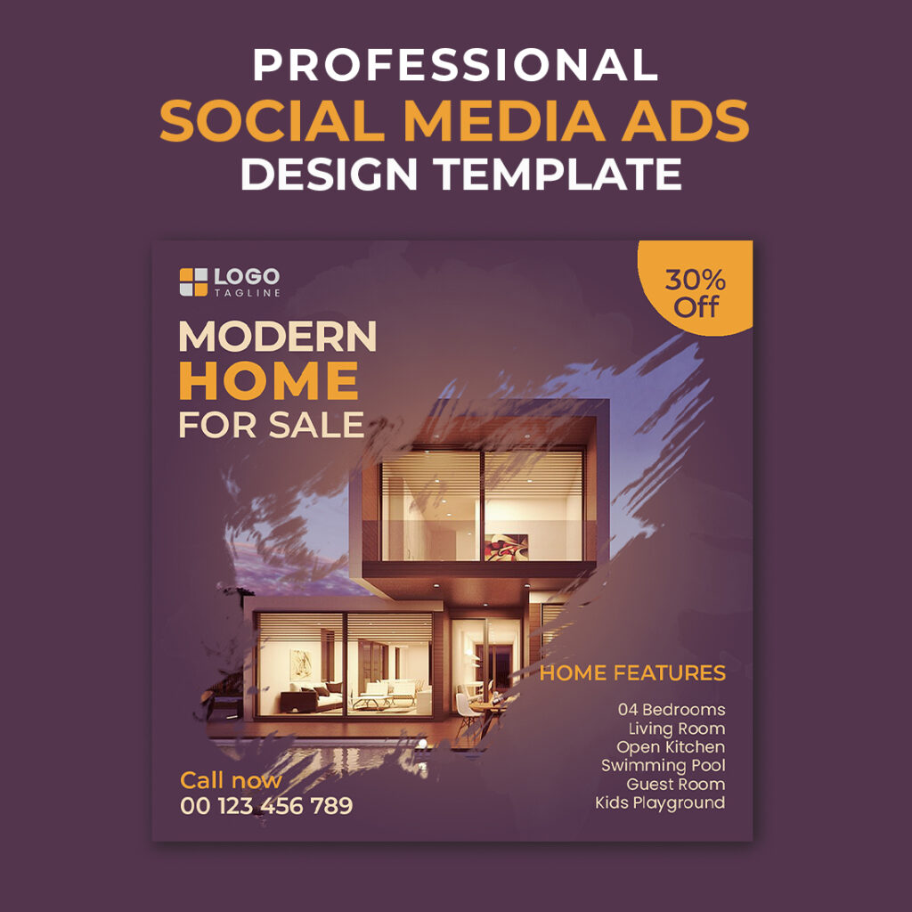 Professional & Creative Modern Home For Sale Social Media Ads Design ...